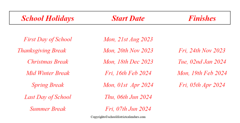 California Calendar Holidays 2023-2024 School District Calendars