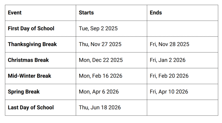 Bellevue School District Calendar 2025-2026 | School District Calendars