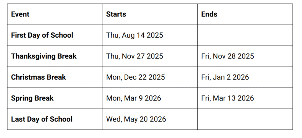 Anchorage School District 2025-2026 Holidays Calendar Download