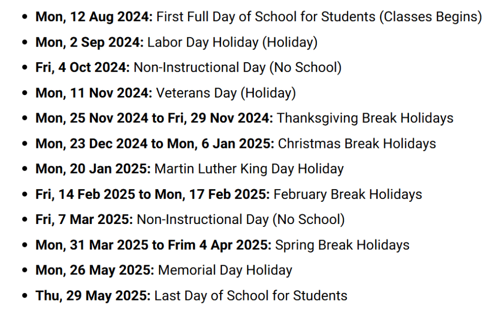 San Diego Unified Academic School District Calendar 2025-2026