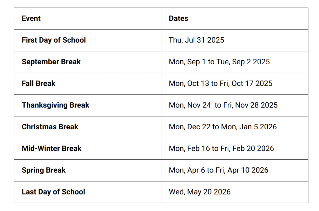 Douglas School County District 2025-2026 Calendar With Holidays